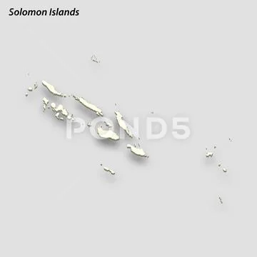 3d isometric map of Solomon Islands isolated with shadow: Graphic ...