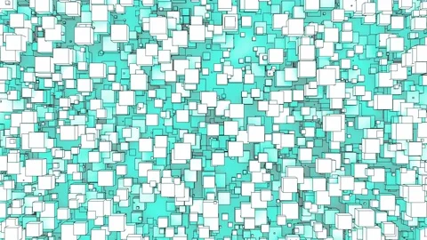 3D Line art azure cube looping animation... | Stock Video | Pond5