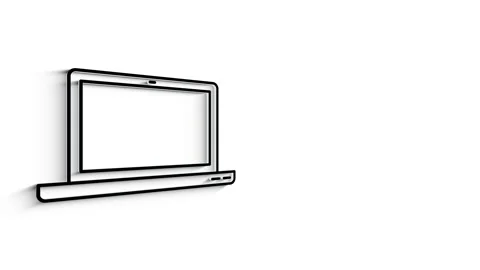 3D Line Icon device Animation on white b... | Stock Video | Pond5