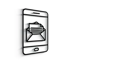 3D Line Icon envelope Animation on white... | Stock Video | Pond5