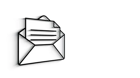 3D Line Icon envelope Animation on white... | Stock Video | Pond5