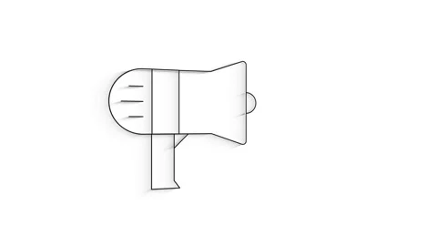 3D Line Icon megafon Animation on white ... | Stock Video | Pond5