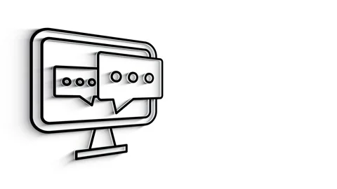 3D Line Icon message Animation on white ... | Stock Video | Pond5