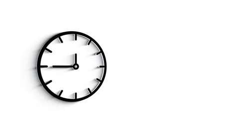 3D Line Icon time and clock Animation on... | Stock Video | Pond5