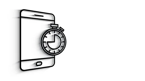 3D Line Icon time and clock Animation on... | Stock Video | Pond5