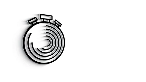 3D Line Icon time and clock Animation on... | Stock Video | Pond5