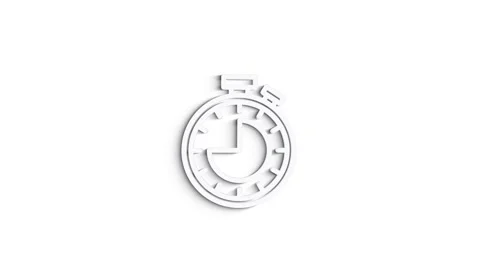 3D Line Icon time and clock Animation on... | Stock Video | Pond5