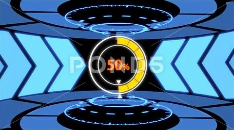 3D Loading screen HUD in Technology Laboratory (50% loading ...