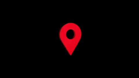 3D location icon animation on black back... | Stock Video | Pond5