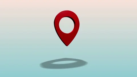 3D Location Icon Rotating and Bouncing U... | Stock Video | Pond5