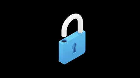 3D Lock icon animation on black backgrou... | Stock Video | Pond5