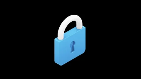 3D Lock icon animation on black backgrou... | Stock Video | Pond5