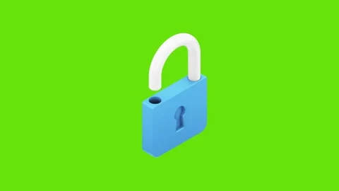 3D Lock icon animation on green screen. | Stock Video | Pond5
