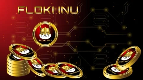 3d logo floki inu cryptocurrency green s... | Stock Video | Pond5