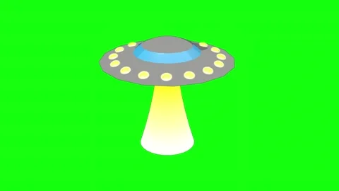 3D loop animation of a UFO on a green sc... | Stock Video | Pond5