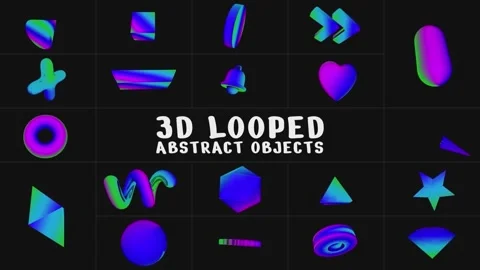3D Looped Abstract Objects for After Effects ~ After Effects #285474641