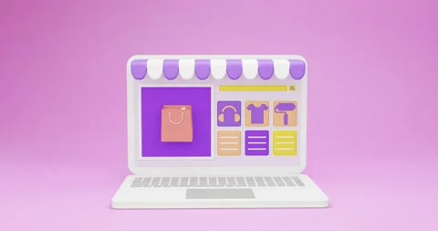 3D looped animation of laptop rotation, ... | Stock Video | Pond5