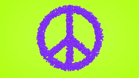 3d looped animation of peace symbol. Sma... | Stock Video | Pond5