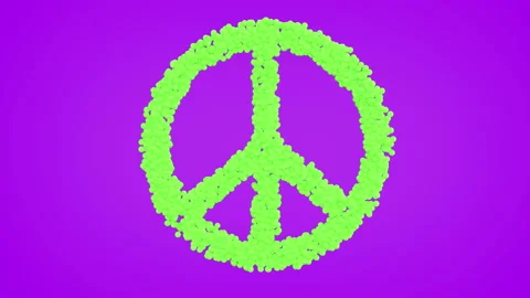 3d looped animation of peace symbol. Sma... | Stock Video | Pond5