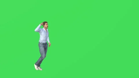 3d male athlete on green screen racing a... | Stock Video | Pond5