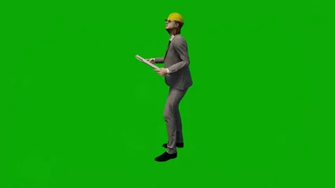 3d male contractor engineer animated on ... | Stock Video | Pond5