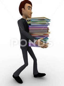 3d man carry many files in hand concept 3d man carry many files in hand ...