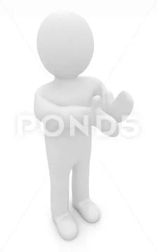 3d man isolated on white. Series: human emotions - clapping 3d man ...