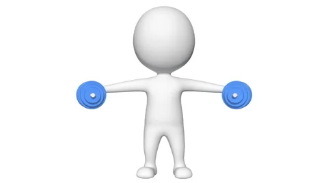 3D man lifting hand weights animation | Stock Video | Pond5