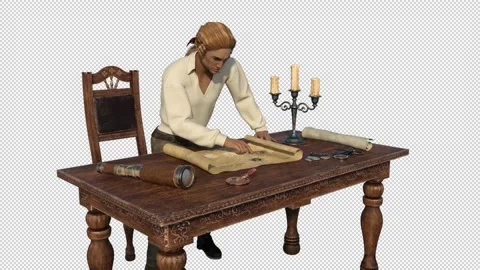 3d man looking at a map, animation, tran... | Stock Video | Pond5
