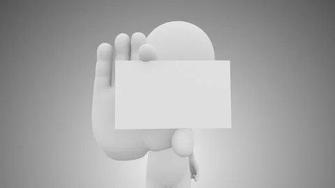 3D Man Showing Visiting Card in a Loop | Stock Video | Pond5