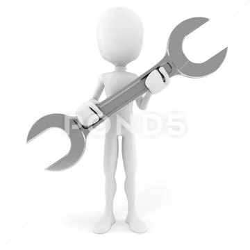 3d man worker, isolated on white background Illustration #131924144