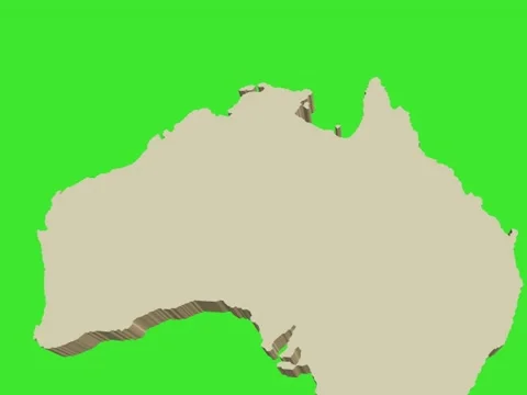 3D Map Of Australia, green screen | Stock Video | Pond5