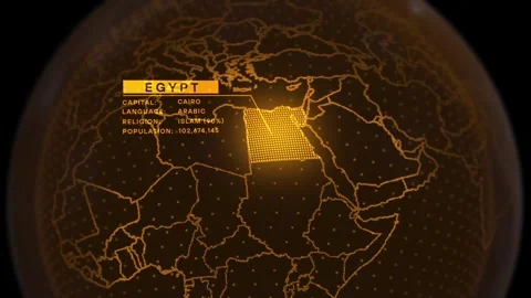 3D Map Of Egypt With Information | Stock Video | Pond5