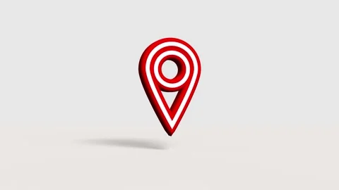 3D map location point marker, map pin ic... | Stock Video | Pond5