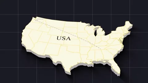 3D Map of United States of America showi... | Stock Video | Pond5