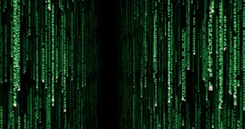 3d matrix effect animation with green ra... | Stock Video | Pond5
