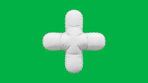 3D Matte White balloon Plus Symbol/Sign ... | Stock Video | Pond5