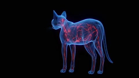 3D medical animation of a cat's lymphati... | Stock Video | Pond5