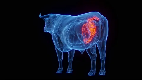 3D medical animation of a cow's intestin... | Stock Video | Pond5