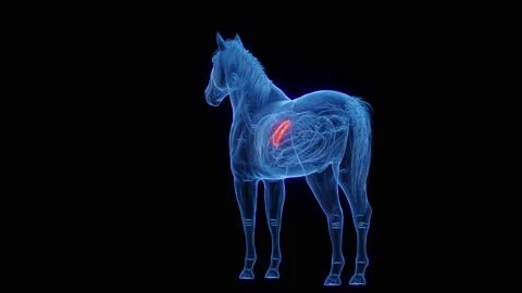 3D medical animation of a horse's spleen | Stock Video | Pond5