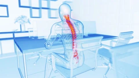 3D medical animation of a man's spine wh... | Stock Video | Pond5