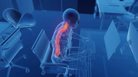 3D medical animation of a man's spine wh... | Stock Video | Pond5