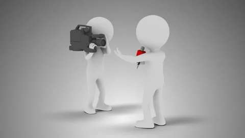 3D Men Outdoor Tv Interview in a loop | Stock Video | Pond5