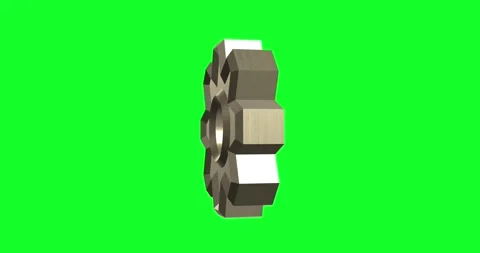 3d metallic gear rotating on a green scr... | Stock Video | Pond5