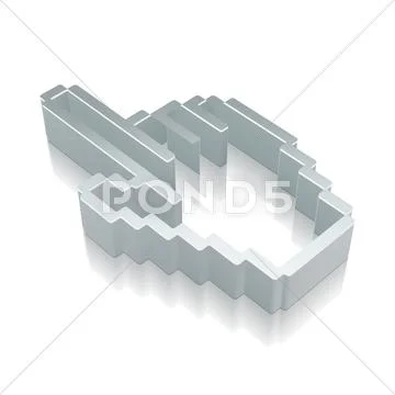 3d metallic Mouse Cursor icon with reflection, vector illustration Illustration #63192084