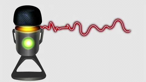 3D microphone animation with red neon so... | Stock Video | Pond5