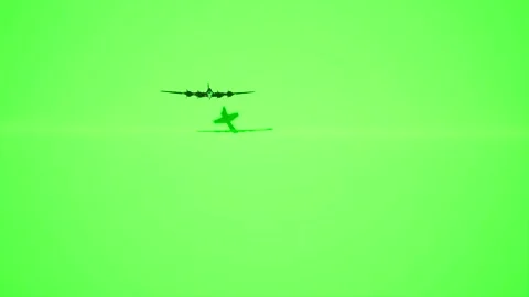 3D Model Aircraft Flying, On a Green Scr... | Stock Video | Pond5
