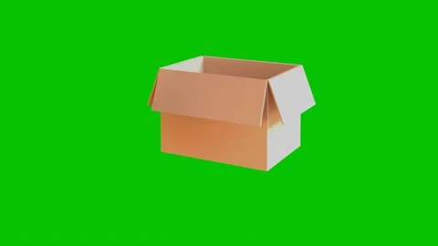 3d model of a cardboard box rotating 360... | Stock Video | Pond5