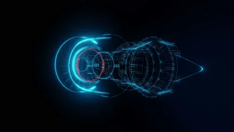 3D Model Detailed Silhouette of Jet Engi... | Stock Video | Pond5