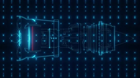 3D Model Detailed Silhouette of Jet Engi... | Stock Video | Pond5